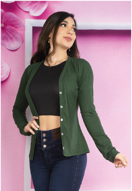 Cardigan Verde 13052303 – okeyecuador