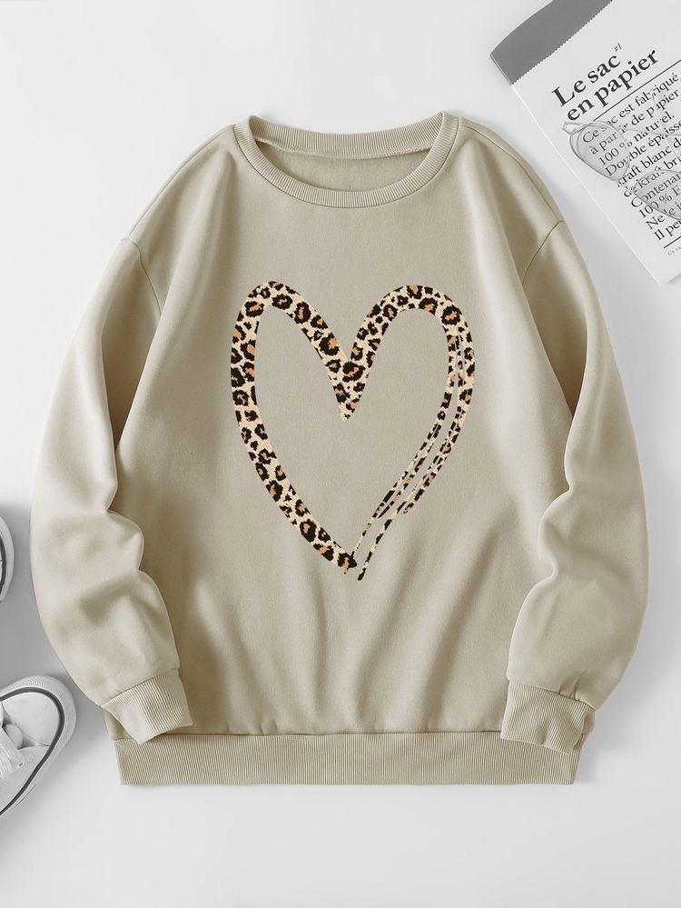 Buzo Corazón Animal Print BEIGE – okeyecuador